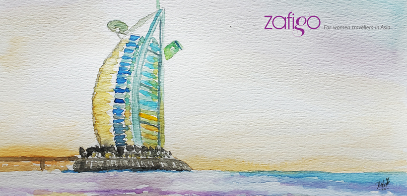 Cities-Watercolour-Painting_Dubai - Zafigo